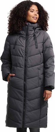 Navahoo Damen Winterjacke (XS-3XL) - Wasserabweisend, zum Teil mit Teddyfell, 4 Taschen, Steppmantel mit Kapuze, Warme Jacke Frauen - N009 (XXL, Anthrazit)