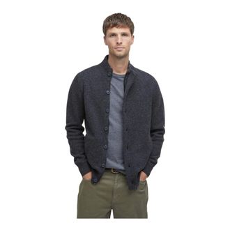 Barbour Homme, Pulls, Gris, Taille: XL Essential Elbow-Patch Cardigan