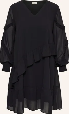 Kaffe Curve Kaffe Curve Midikleid Kcnaelle Mit Volants schwarz