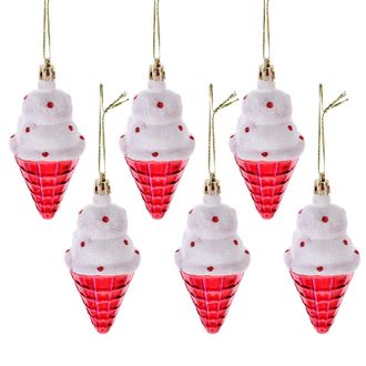 NUOBESTY Weihnachtsschmuck 6 St&uuml;ck Cartoon Ornamente f&uuml;r Weihnachtsbaum Kamin und Festliche Dekoration