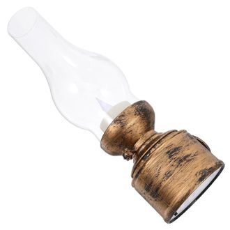 BESPORTBLE Retro LED Petroleumlampe in Kupferoptik Flammenlose Vintage Tischlampe als Dekoration f&uuml;r Zuhause und B&uuml;ro