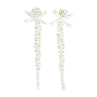 Simone Rocha Femme, Accessoires, Blanc, Taille: ONE Size Boucles doreilles goutte avec et perles fantaisie