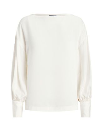 Ralph Lauren SATIN BLOUSON-SLEEVE TOP