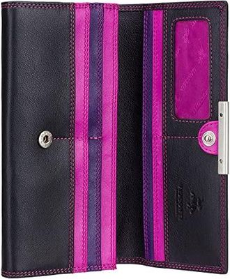 Visconti Visconti Mesdames Grand Sac à Main Organiseur à Rabat en Cuir - Multicolore - Black - Multi, L