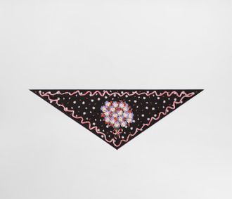 Dolce & Gabbana Dreieckstuch Aus Seidentwill Mit Bl&uuml;mchen-print - Frau Schals Und T&uuml;cher Mehrfarbig Onesize