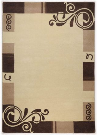 THEKO Teppich aus 100% Schurwolle (IWS); handgetuftet | Gr&ouml;&szlig;e: 90 x 160 cm; Farbe: Beige Multi | THEKO die markenteppiche - Hawai