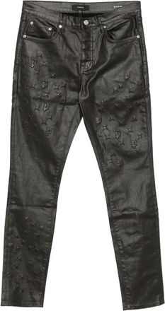 Purple Homme, Pantalons, Noir, Taille: W36 Jean Jambe Droite Motif Étoile