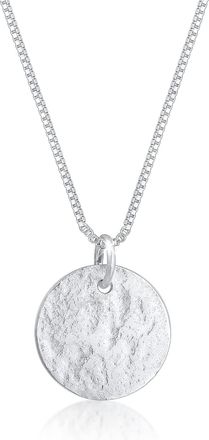 Elli Halskette Damen Pl&auml;ttchen Anh&auml;nger Geh&auml;mmert in 925 Sterling Silber