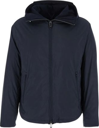Emporio Armani veste zippée à capuche - Bleu