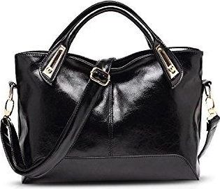 Nicole & Doris NICOLE&DORIS élégant Femme Sacs à Main Bandoulière Tote Sacs portés Main Crossbody Bag Sacs portés épaule Messenger Grand Bag PU Noir