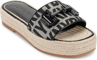 DKNY Femme Fiona-Sandales à Plateforme, Noir/Blanc, 38.5 EU