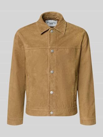 Marc O'Polo Denim Regular Fit Lederjacke aus echtem Ziegenvelours