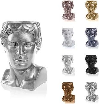 Concrette Blumentopf 145 x 153 x 225 mm - Ø 10 cm Blumentöpfe aus Beton mit 3D-Effekt - Silber Blumenkübel Innen - Dekorativ Pflanzentöpfe - Pflanzgefäße - Pfla