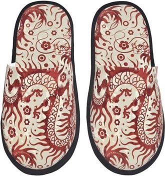 Generic Pantoufle Maison Imprim&eacute; De Dragons Hiver Pantoufles Portative Hiver Chaussures Chaudes Confortable Chaussons Maison Pour Chambre H&ocirc;tels Salon M