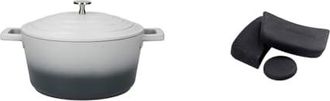MasterClass MasterClass 4L Ombre Grey Stielkasserolle mit MasterClass hitzebeständigen Silikongriffen und Deckelgriff (3tlg.)