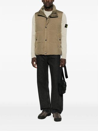 Stone Island Padded Crinkled Polyamide Gilet - Brown