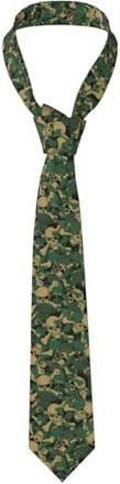 Generic Cravate Pour Homme Cr&acirc;ne Camouflage Vert Marron Classique Tie Tendance Cravate Pour Hommes Pour L&Eacute;cole Affaires Mariage
