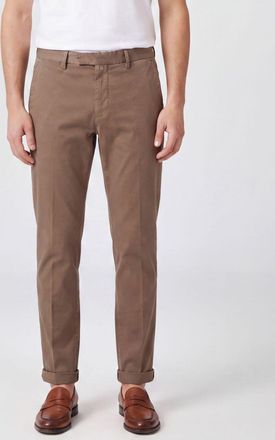 BRIGLIA 1949 Pantalon de tailleur slim fit en coton &agrave; pinces