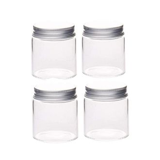 Generic 4 St&uuml;ck klare Glasflaschen Mini-Gl&auml;ser mit verschraubten Metalldeckeln winzige Fl&auml;schchen Kappen Aluminium Wunsch mit Jude Jar leer