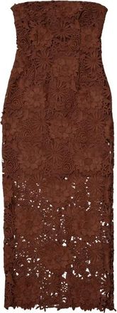 Rotate Rotate Birger Christensen, Femme, Robes, Brun, Taille: 36 FR Robe Longue Maxi en Mousseline Drap&eacute;e