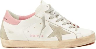 Golden Goose Baskets Super-star Cuir Blanc Rose P&acirc;le