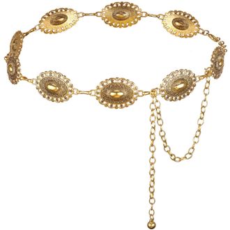 Dreshow Western Metall Concho G&uuml;rtel f&uuml;r Damen Cowgirl Boho Concho G&uuml;rtel Verstellbare Gold Vintage Taillenkette f&uuml;r Damen f&uuml;r Kleider Jeans Country Konzerte