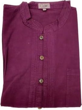 Coline Chemise Homme Manches Courtes boutonnée - Couleur : Bordeaux - Taille : M
