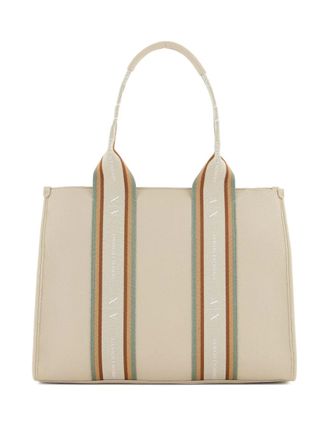 A|X Armani Exchange sac cabas à bride logo - Tons neutres