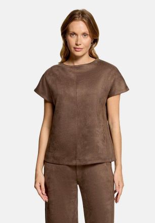 Cartoon Kurzarmshirt Damen mit Stehkragen (1-tlg)