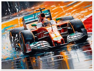 Posterlounge Formel-1-Rennen Poster von nobelart 80 x 60 cm Bunt Wandbilder Wanddeko