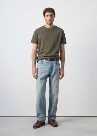 Mango T-shirt slim-fit 100 % coton vert fonc&eacute; - Homme - XXL - MANGO MAN