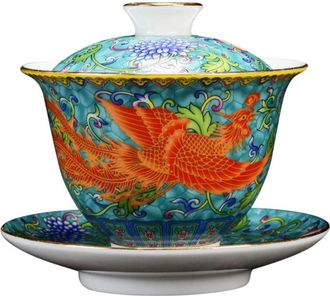 UPKOCH Keramik Gaiwan Teetasse Mit Deckel Und Sieb Japanische Teeschale Set Mit Untertasse F&uuml;r Gr&uuml;nen Tee Blumentee Und Schwarzer Tee Hitzebest&auml;ndig F&uuml;r Zuha