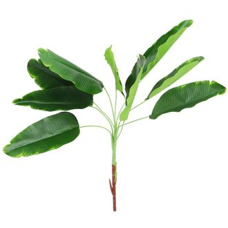 Hemobllo Simuliertes Bananenblatt Ornament mit 9 Zackiger Struktur Gr&uuml;n Kunststoff f&uuml;r Innenraum Dekoration und Bastelarbeiten