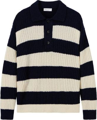 Roberto Collina Polo Rigata - Homme - Tops - Bleu - Taille: XL