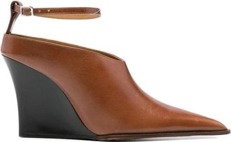Iro Iro, Femme, Chaussures, Brun, Taille: 38 EU Escarpin compens&eacute; &agrave; bout pointu et bride cheville