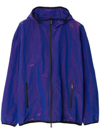 Burberry coupe-vent &agrave; broderies EKD - Bleu