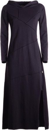 vishes Maxikleid Damen knöchellanges Kleid Baumwolle Patchwork Design Kapuzenkleid Alternative Bekleidung, Ethno, Hippie, Retro Style