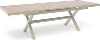 Oviala Table extensible en aluminium et c&eacute;ramique 10 places cr&egrave;me - Tivoli