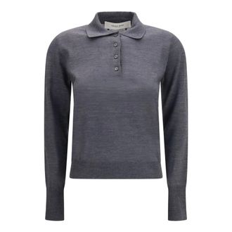 Golden Goose Polo Manches Longues en Laine M&eacute;rinos - Femme - Pulls - Gris - Taille: 38 FR
