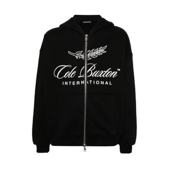 Cole Buxton Schwarzer Kapuzenpullover mit Grafikdruck - - Sweatshirts & Hoodies - Herren - Schwarzk - XL