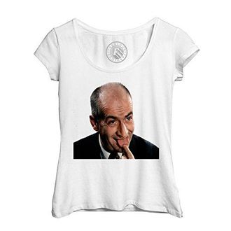 Fabulous T-Shirt Femme Col Rond Echancré Louis de funes sur la Langue Acteur Francais Legende