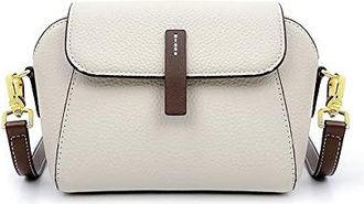 Generic Petit sac &agrave; bandouli&egrave;re pour femme en cuir v&eacute;ritable, sac &agrave; main tendance et d&eacute;contract&eacute; avec poches lat&eacute;rales, blanc, Small