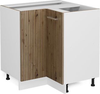 Vicco Eckunterschrank R-Line, Artisan-Eiche/Weiß, 75.6 cm ohne Arbeitsplatte