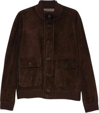 Salvatore Santoro Homme, Vestes, Brun, Taille: 4XL Blouson en cuir ceintur&eacute;