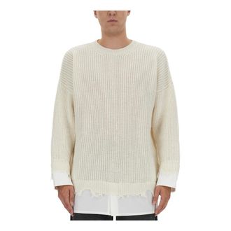 Maison Margiela Homme, Pulls, Beige, Taille: S Ras du cou