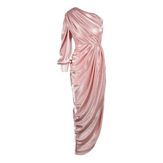 Rhea Costa Draped Lam&eacute; Gown - - Dresses - Damen - Rosa - S