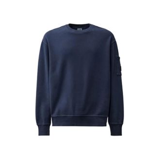 C.P. Company C.p. Company, Homme, Sweatshirts et sweats &agrave; capuche, Bleu, Taille: L SweaT-shirt en polaire diagonale