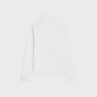 Celine Cotton-Jersey Turtleneck Sweatshirt - White