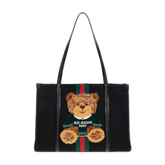 Rue Madam Teddy Shopper Tasche Canvas - - Bags - Damen - Beige - ONE SIZE
