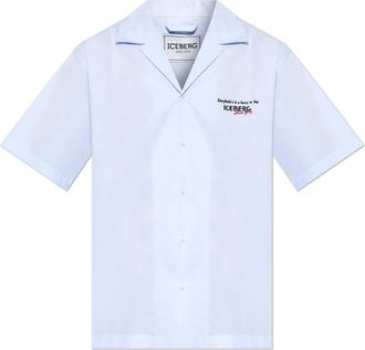 Iceberg Homme, Chemises, Bleu, Taille: L Chemise &agrave; manches courtes